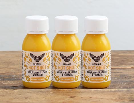 Organic Hot Shot (Apple, Ginger, Lemon and Turmeric), Rebel Kitchen (3 ...