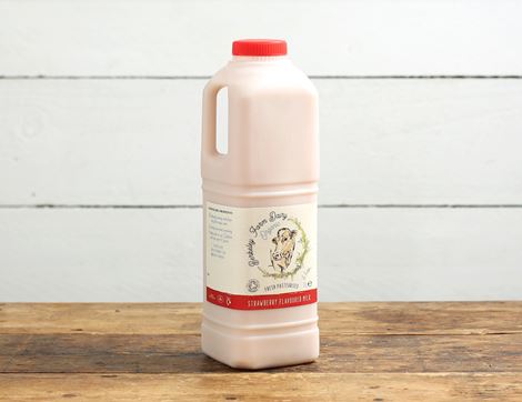 Organic Strawberry Flavoured Milk, Berkeley Farm Dairy (1L) | Abel & Cole