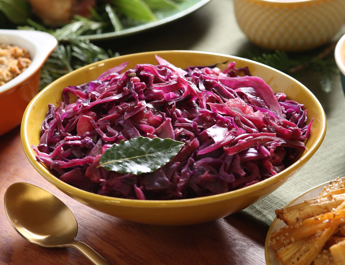 Braised Red Cabbage with Pears & Balsamic Recipe | Abel & Cole