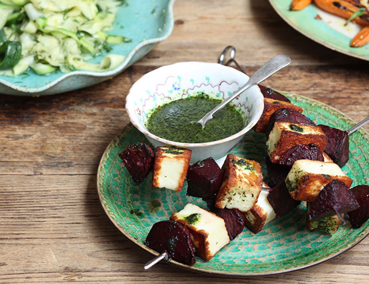 Skewiff Beetroot & Halloumi Recipe | Abel & Cole