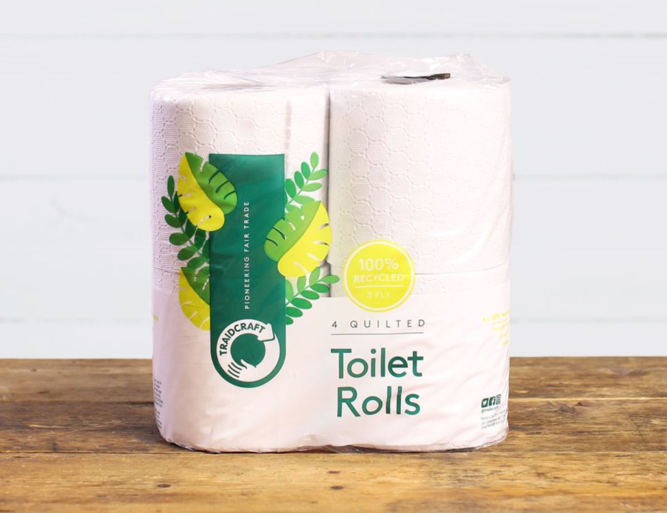 Toilet Tissue, 100% Recycled, Traidcraft (pack of 4)