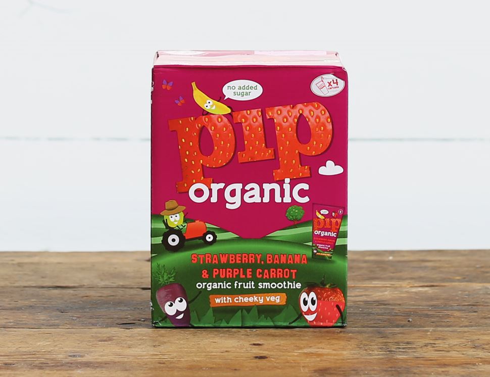 Strawberry, Banana & Purple Carrot Smoothie, Organic, Pip Organic (4 x ...
