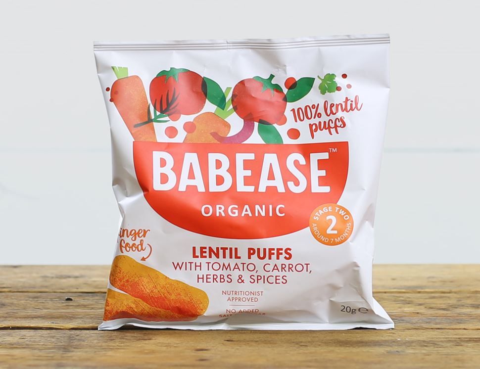 Lentil Puffs, Tomato, Stage 2, Organic, Babease (20g)